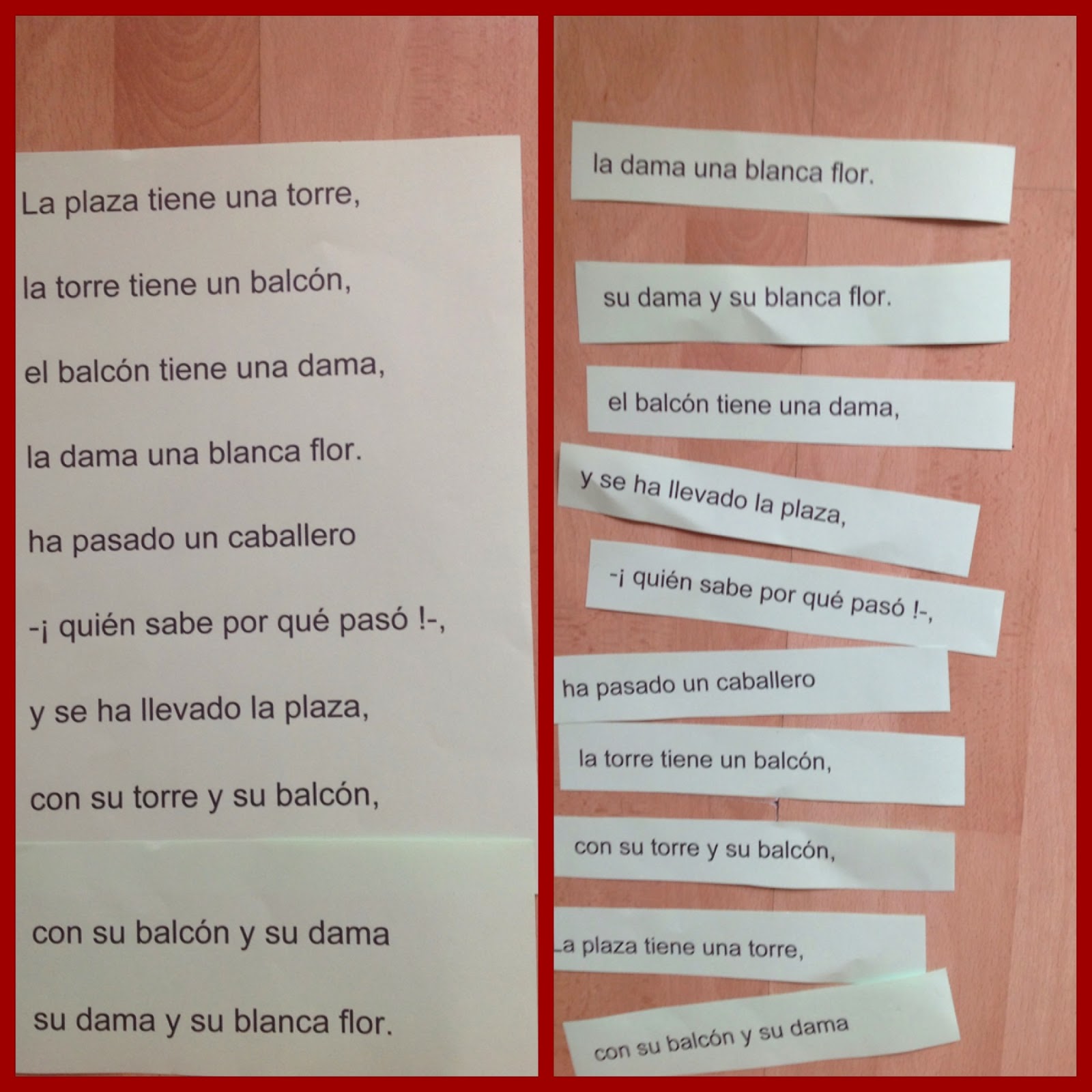 This is how we learn Spanish...: A poem: "La plaza tiene una torre"