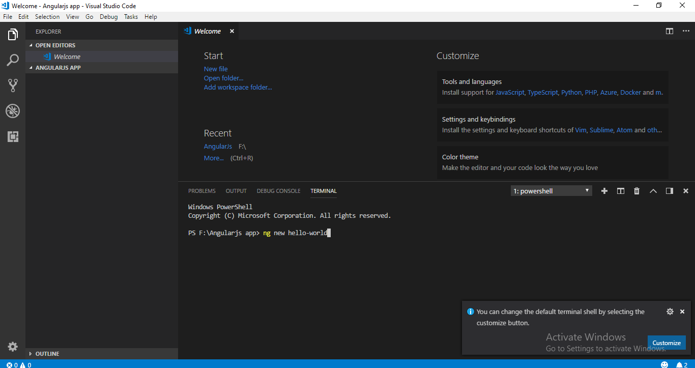 Hello World Application With Angular 6 Aspmantra Aspnetmvcangularjsjqueryjavascriptsql