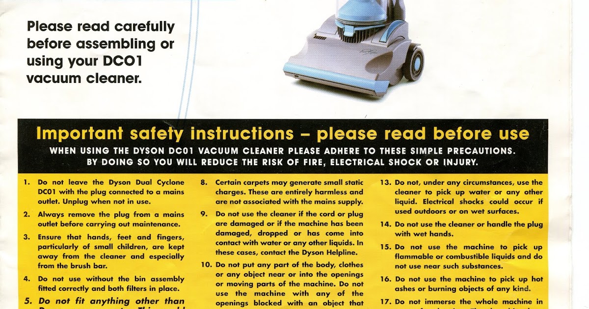 Dyson DC01 Antarctica Solo Instruction Manual