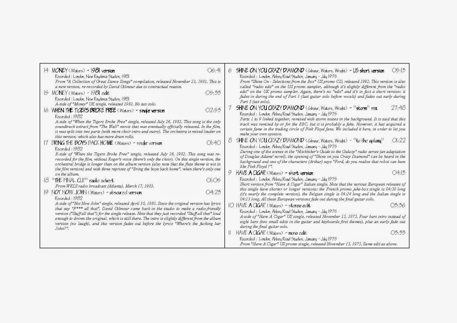 PINK FLOYD: A Tree Full Of Secrets Vol.3 cd5