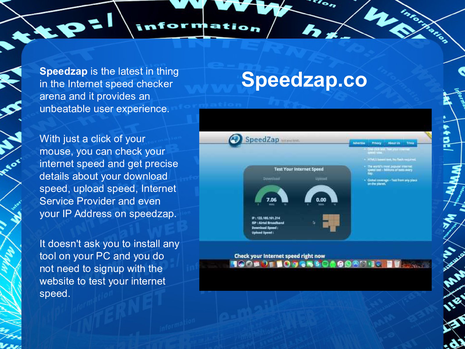Speedzap - A New Tool to Test Your Internet Speed