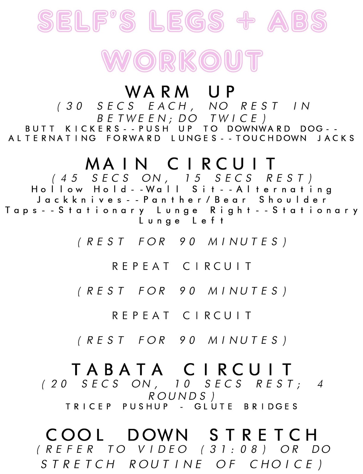 Weekly Workout Burnout: Lower Body + Core - Shash Stash