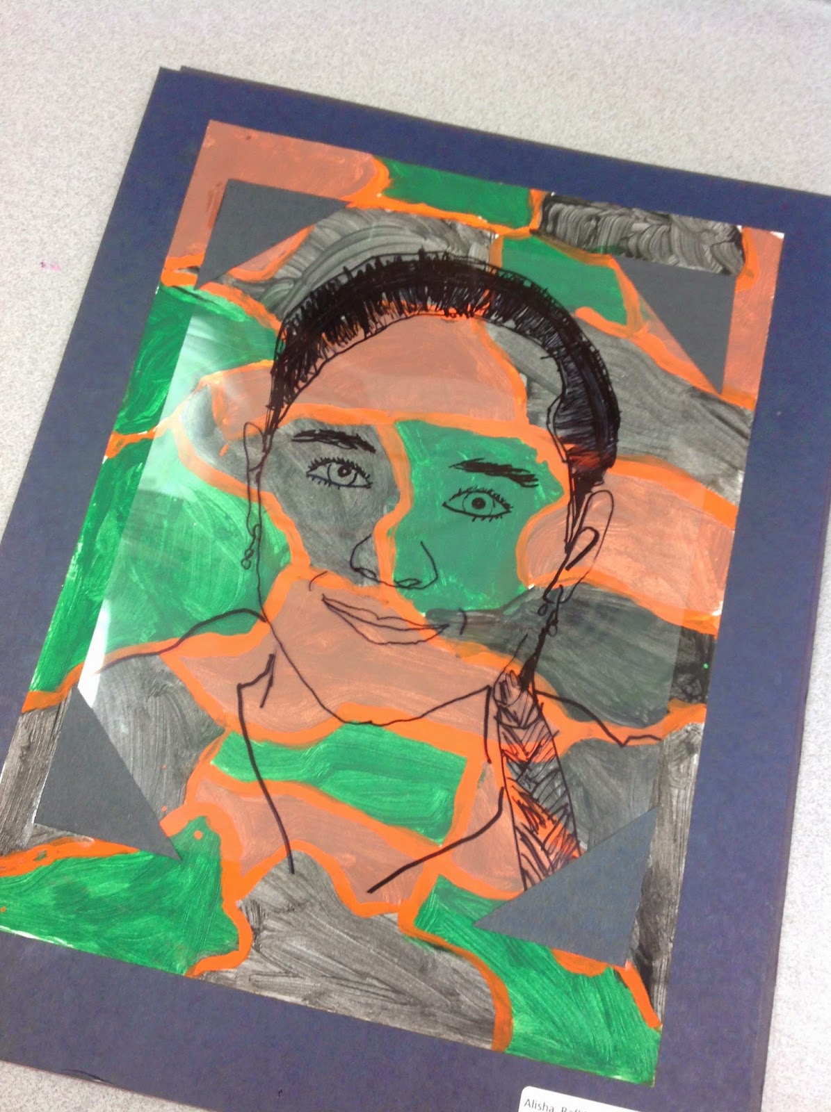 The Artsy Fartsy Art Room: Abstract Transparency Portraits with 6th Grade
