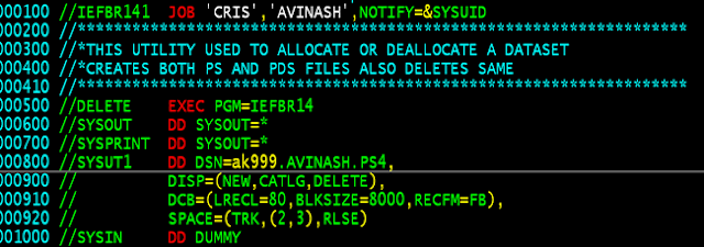 MAINFRAMES....: IEFBR14 utility