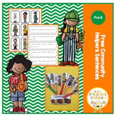 Free Community Helpers Sentences ~ Preschool Printables