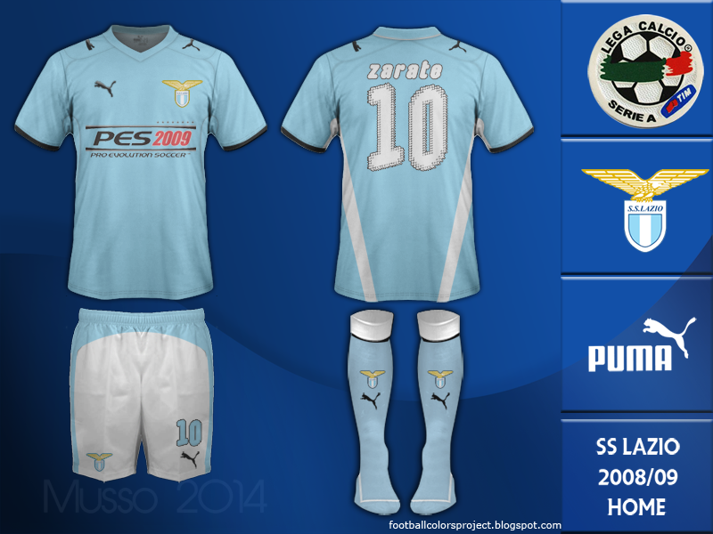 footballcolorsproject: S.S. Lazio Temp. 2008-09 Serie A Italia Uniforme ...