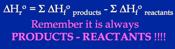 Ms R's Chem Corner: Enthalpy of Formation and Enthalpy of Reaction
