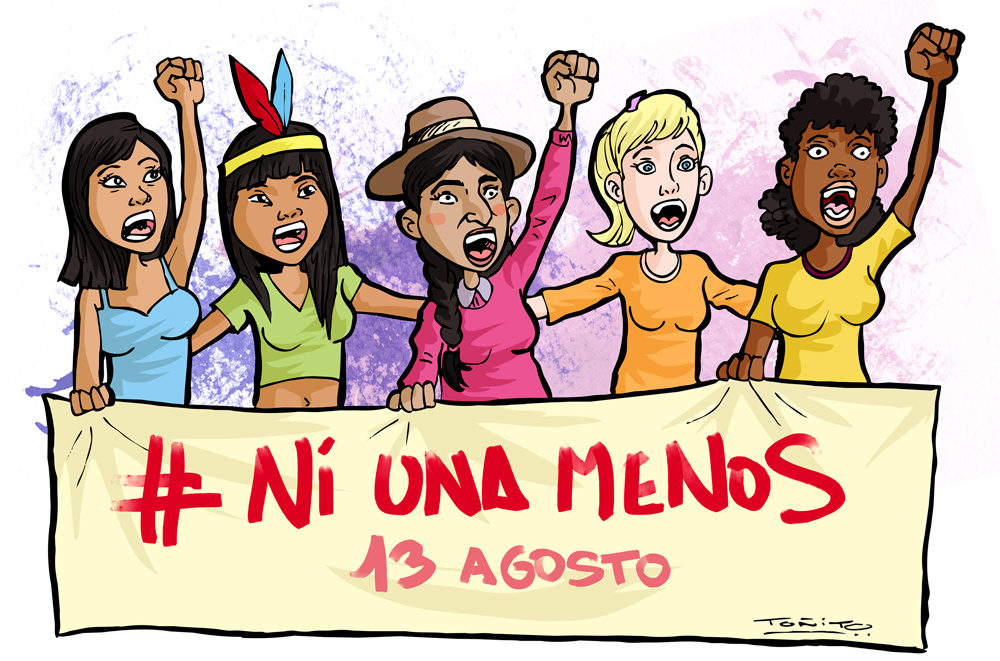 Ilustración Campaña Ni una menos 13 Agosto 2016