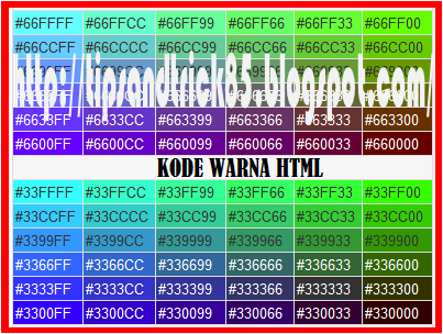 Kode Warna HTML Terlengkap | Informasi Tips And Trick