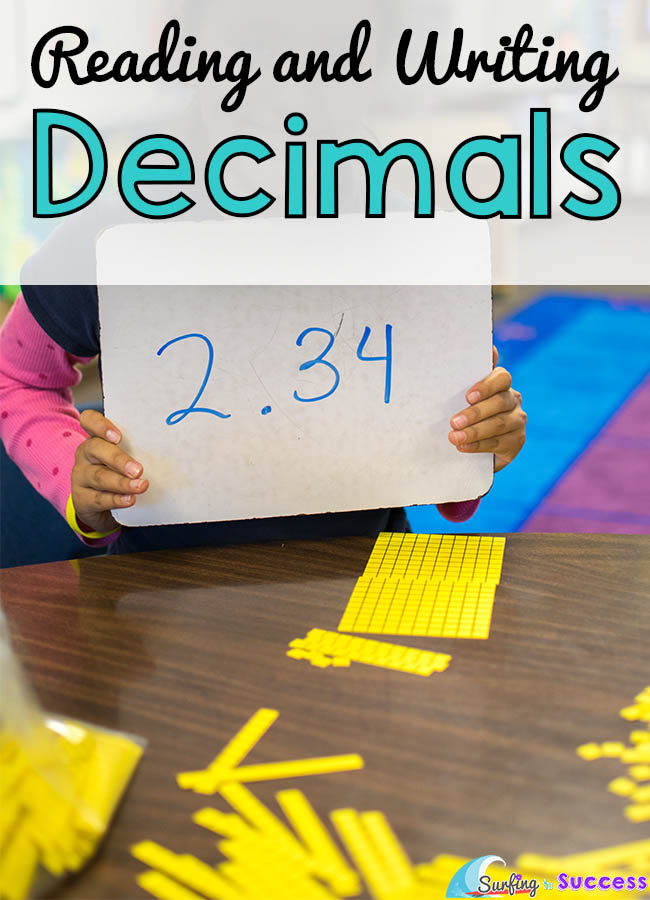 Reading And Writing Numbers With Decimals Surfing To Success