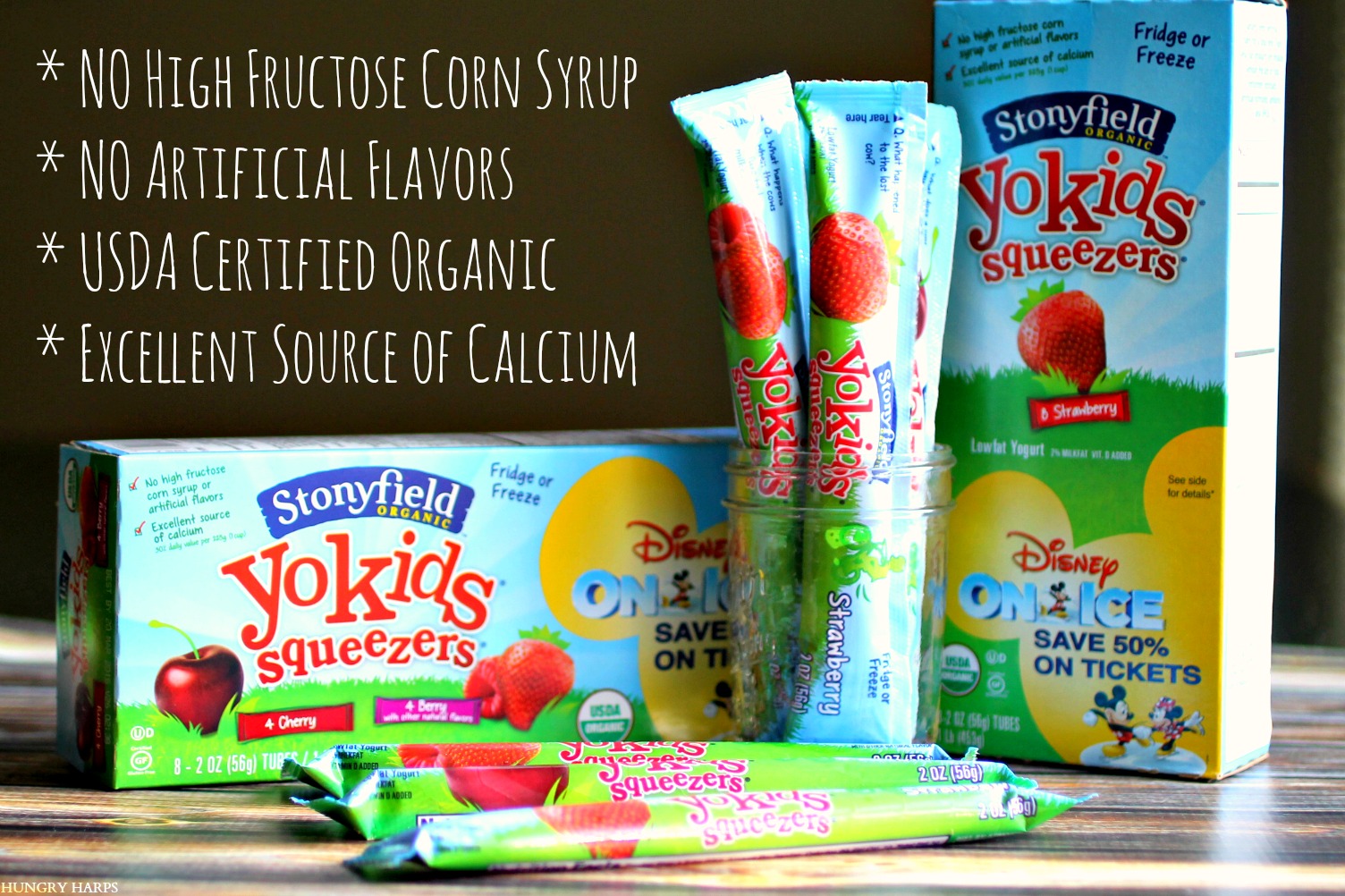 Hungry Harps: Stonyfield Organic YoKids Squeezers {and Disney on Ice}