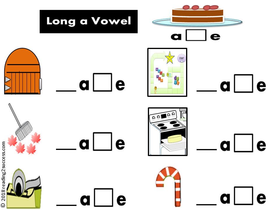 Reading2success: Long /a/ Vowel Words, Illustrations and Magnetic Letters