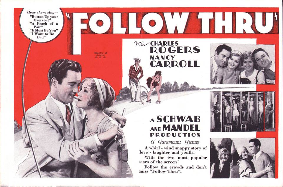 Thelma Todd: FOLLOW THROUGH Poster