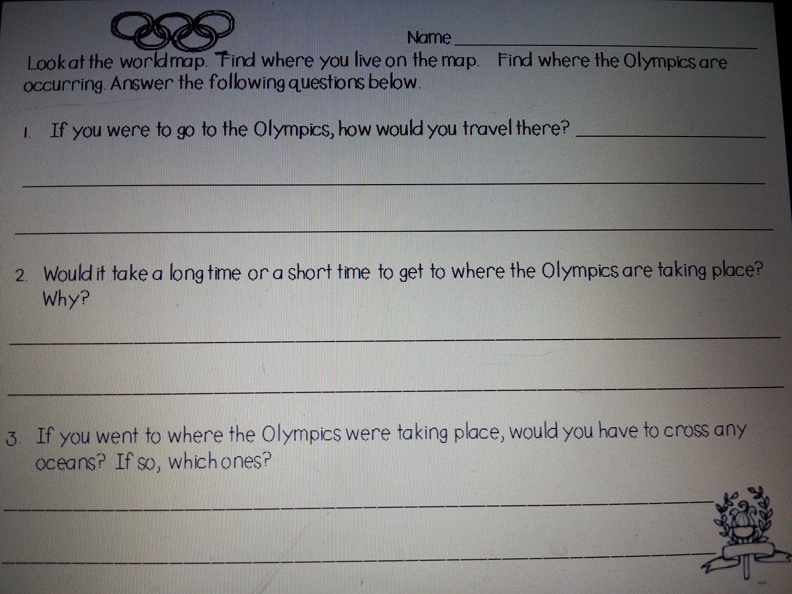 First Grade Funtastic: Winter Olympics *Go for the Gold* Give-Away