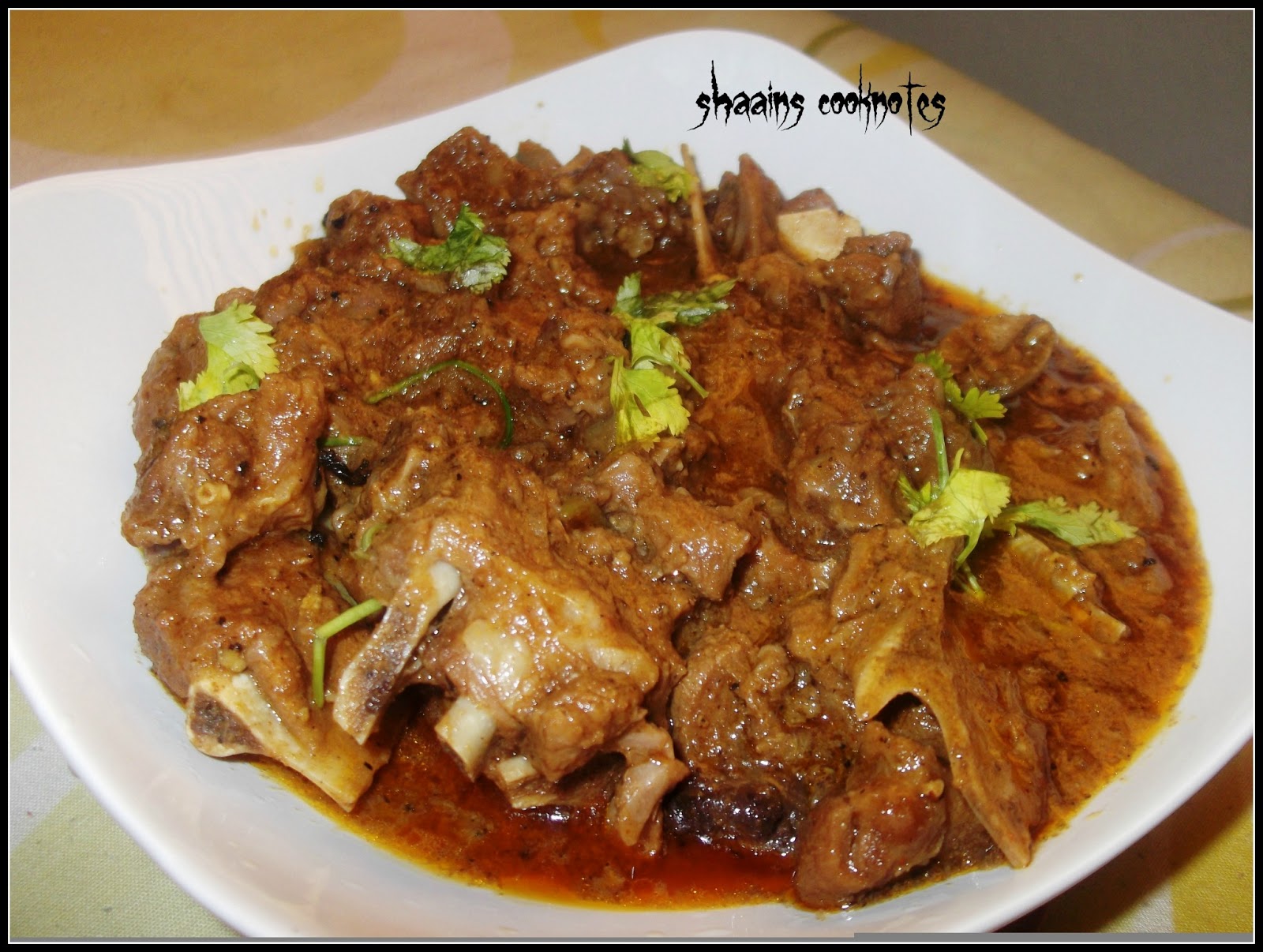 Shaain's Cooknotes: Kadai Mutton