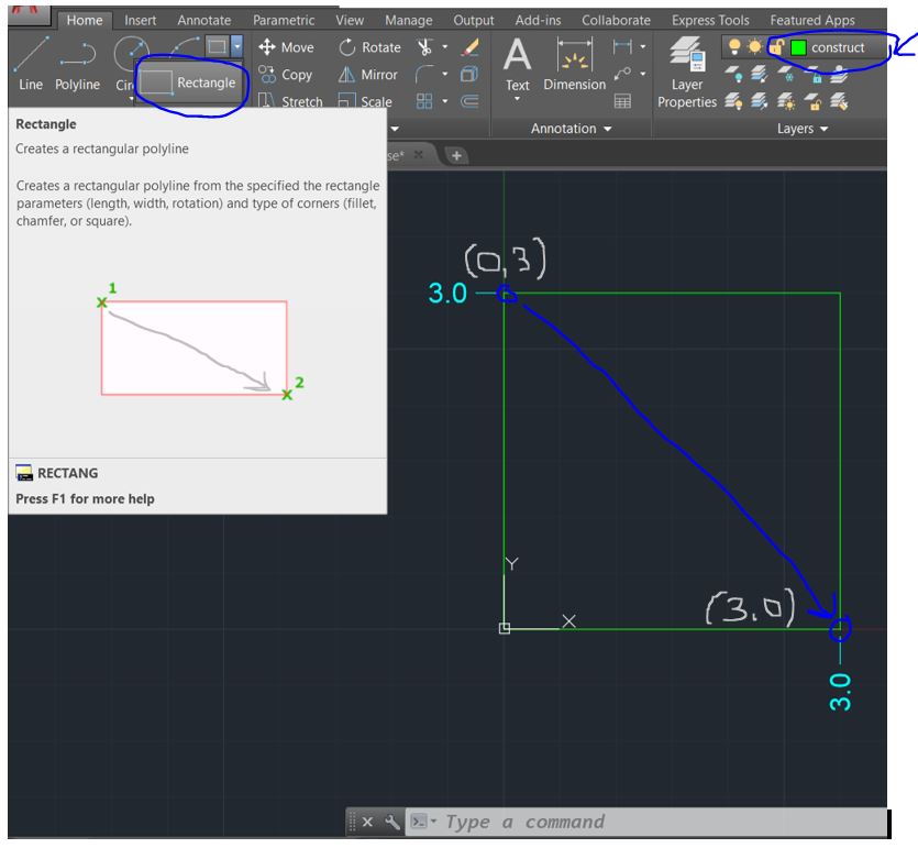 ENGR 1304: Example Cube Orthographic Projection