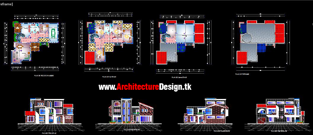 Free 3 Modern Houses Design Dwg #02 - Architecture Design | sketchup ...