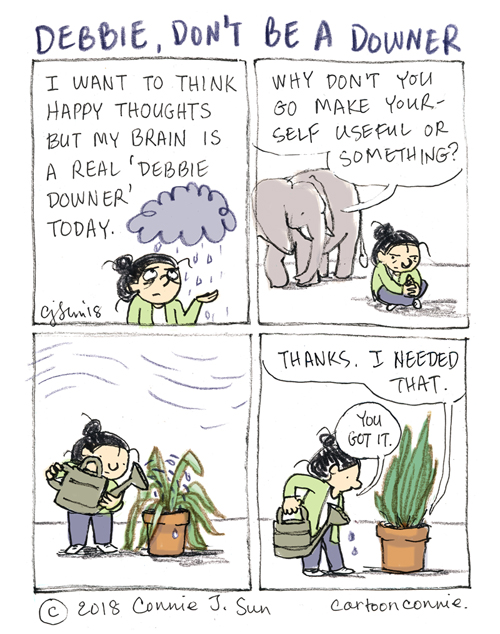 cartoonconnie comics blog: Debbie, Don't Be A Downer