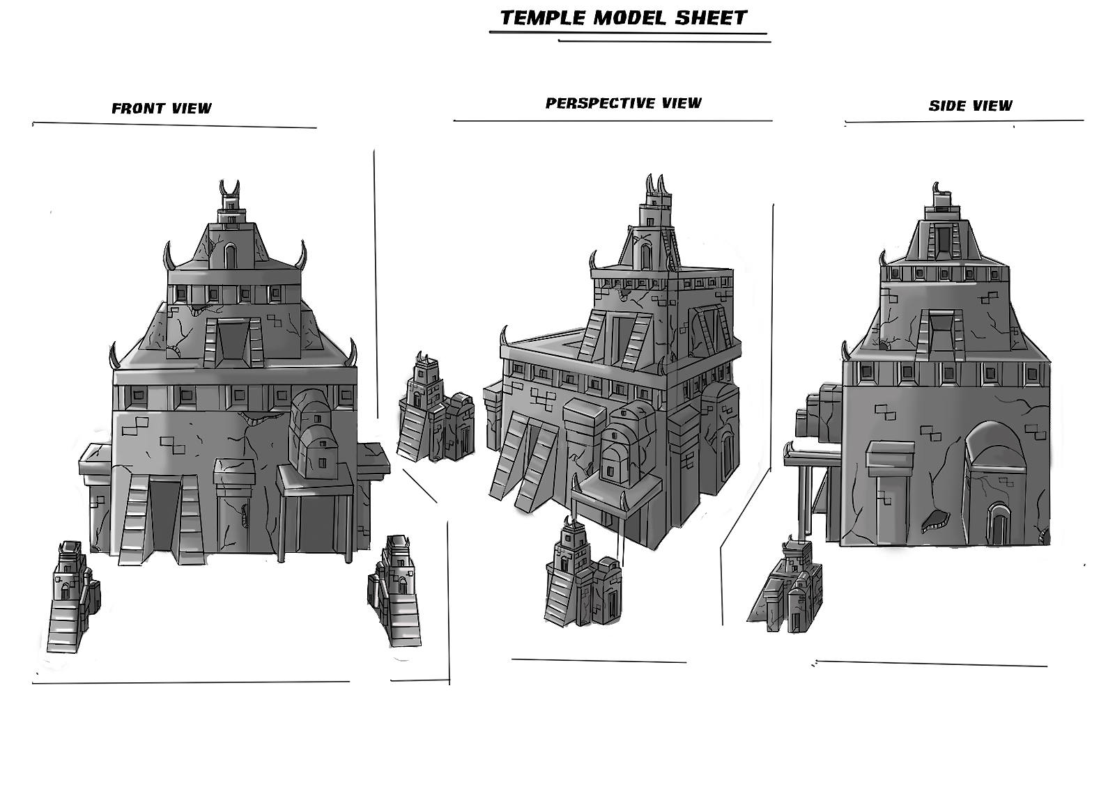 Archit Folio: temple concept sheet