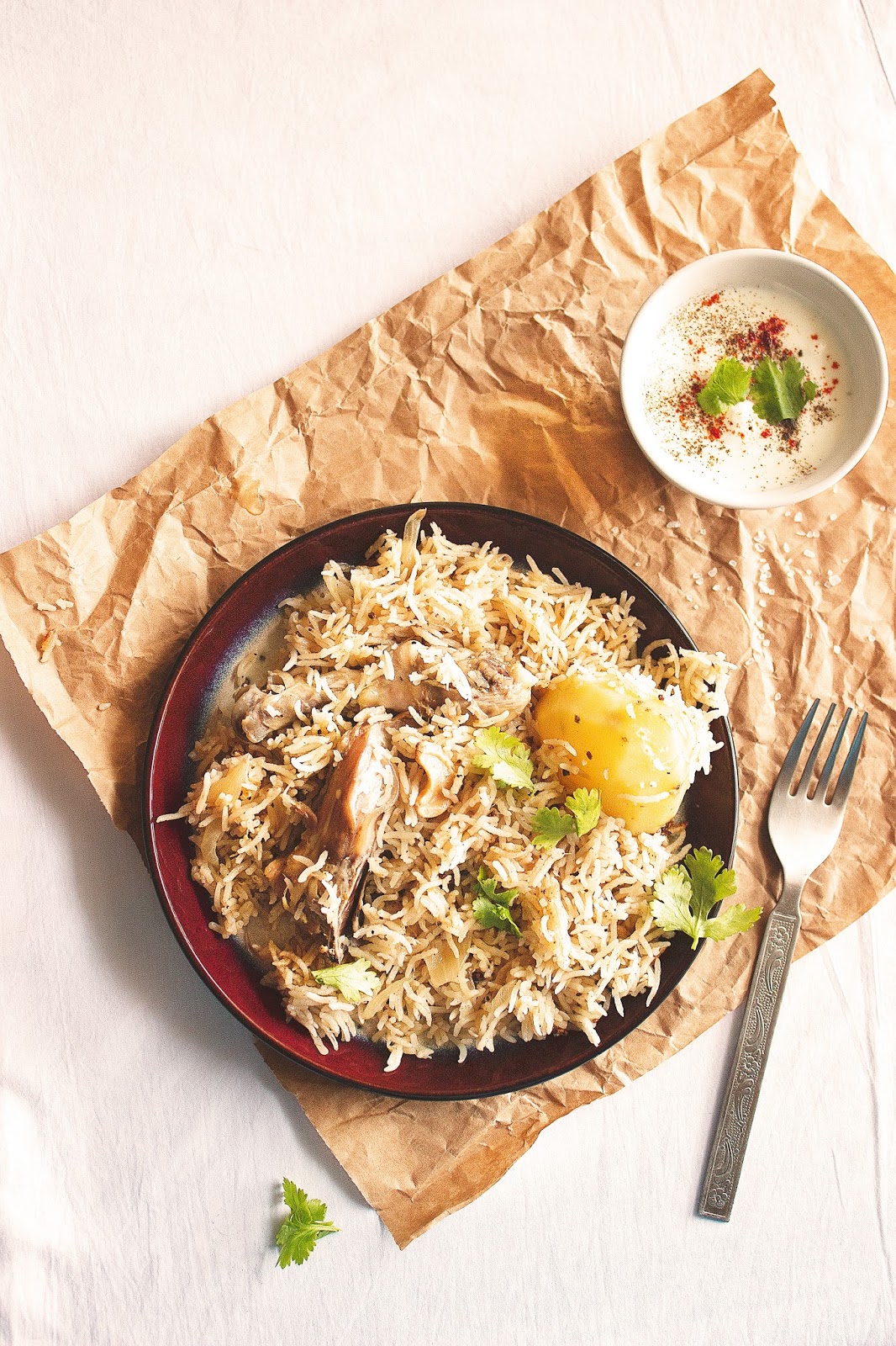 White Chicken Pulao / White Rice Pilaf with Chicken