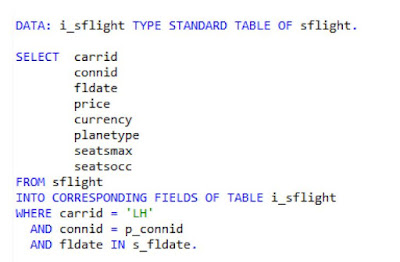SAP ABAP SELECT STATEMENT