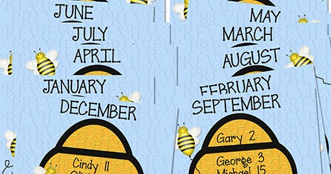 Johnson Creations: Bee Birthday Months Posters