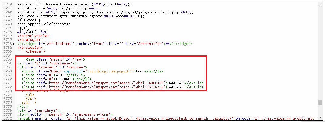 mematikan kode pada html blog tanpa menghapus kode yang ada ...
