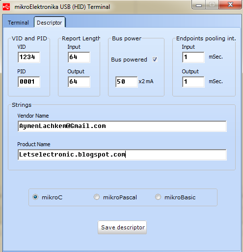ABOUT ELECTRONIC: USB [HID] Communication Using PIC18F And Mikro C.