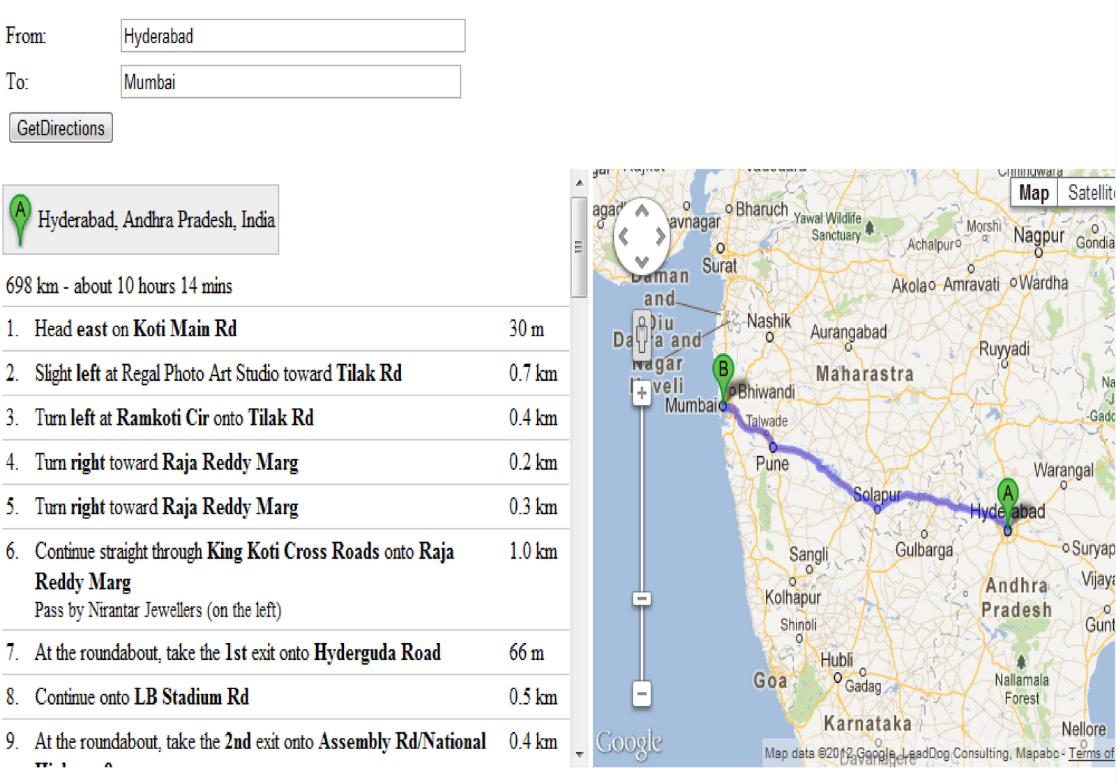 .Net Tutorial: How to implement Google Mapping with Get Direction and ...