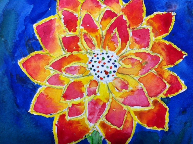 Center School Art: Georgia O'Keeffe Flowers by Grade 4