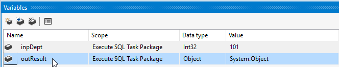 Microsoft Business Intelligence Data Tools Ssis Object Types Variable In Execute Sql Task