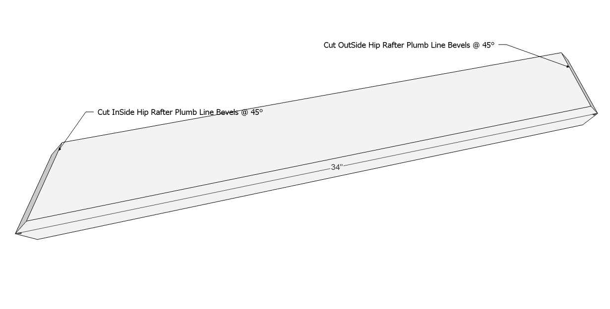 Roof Framing Geometry: Uhler-Birch Cripple Hip Rafter Method