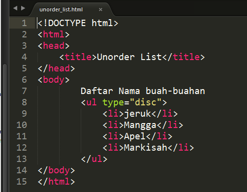 Cara Membuat Daftar / List di HTML Lengkap Unorder list, Order List ...