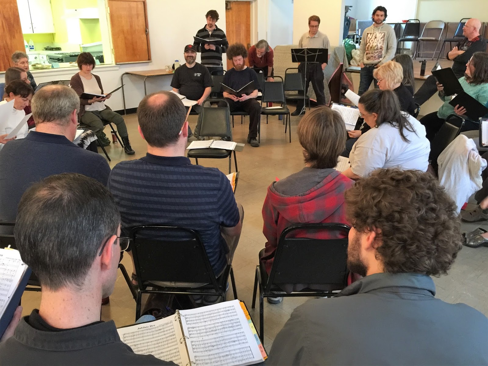 A new choir arrangement -- for the chairs