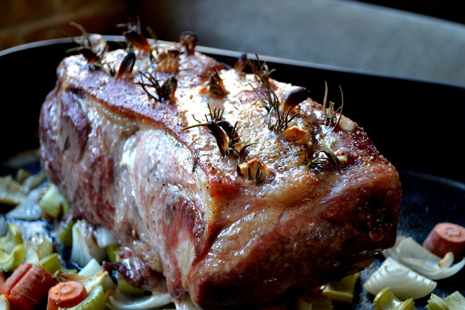 Hardly Housewives: Garlic Studded Pork Shoulder