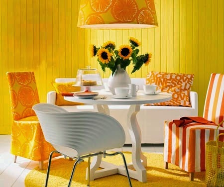 Desain Ruangan dengan warna dominan kuning