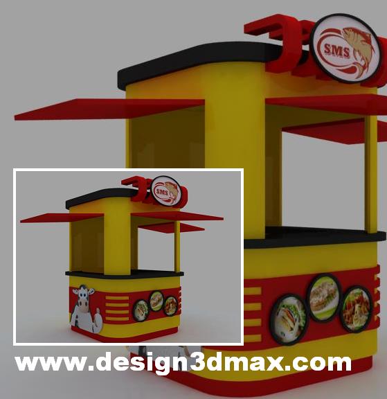 Desain Booth Jual Burger Sandwich Spagghetti Tuna - ARUSHA DESAIN RUKO