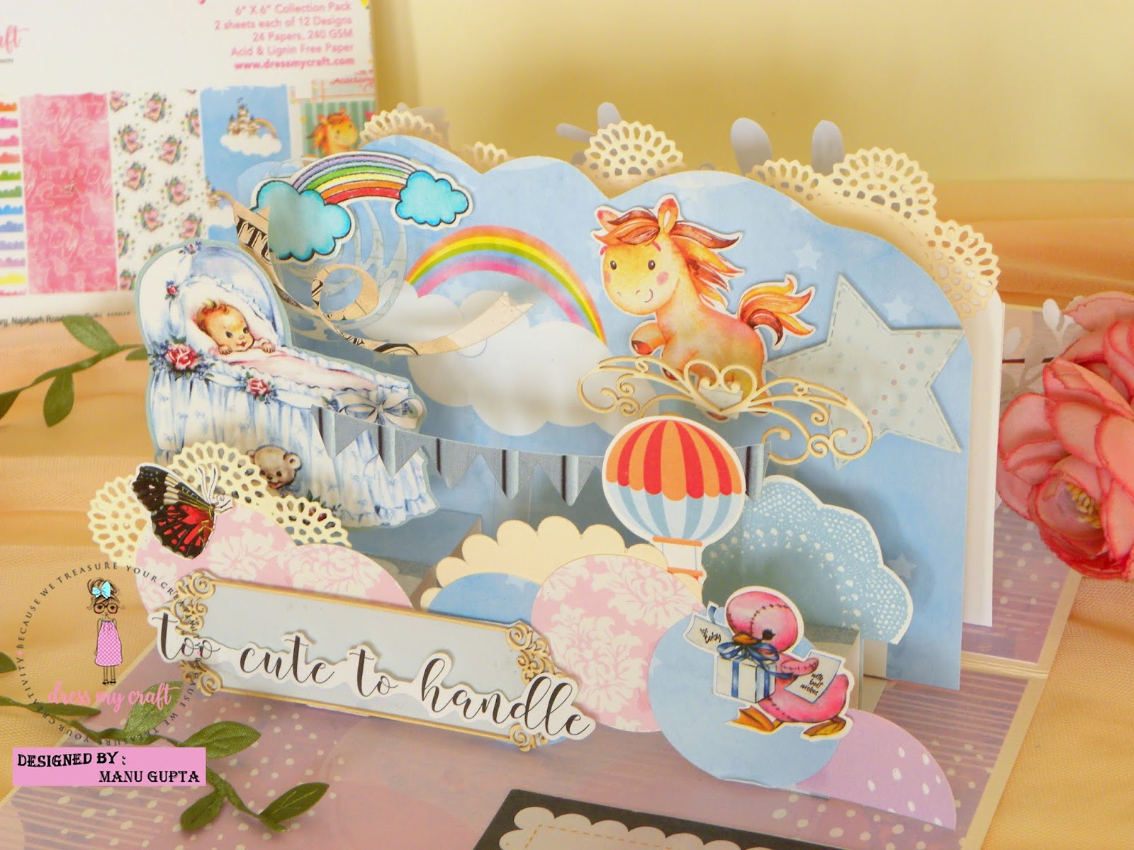 Dress My Craft: 3D diorama card using the Magical Unicorn paper pack