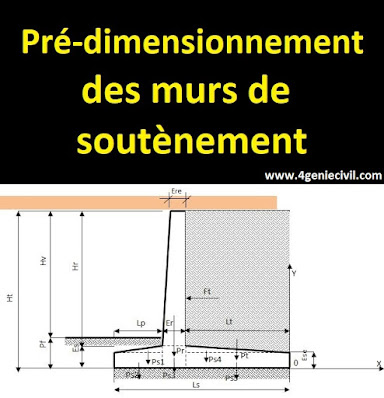 Pré-dimensionnement des murs de soutènement
