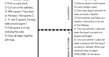 Bilingual Teacher Clubhouse: Spanish Vocabulary Cube Freebie