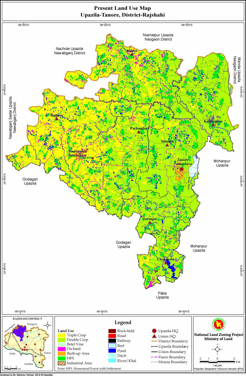 Mouza & Land Use Maps of Tanore Upazila, Rajshahi, Bangladesh - Tourism ...