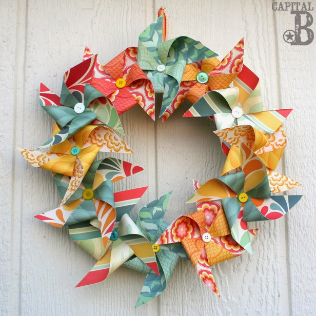 Capital B: Pinspired Pinwheel Wreath