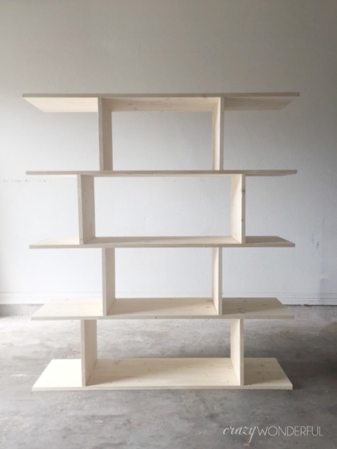 DIY modern bookcase - Crazy Wonderful