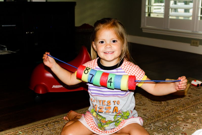 Planet of the Apels: Busy Bag Swap: Day 2 (Pool Noodle Lacing)