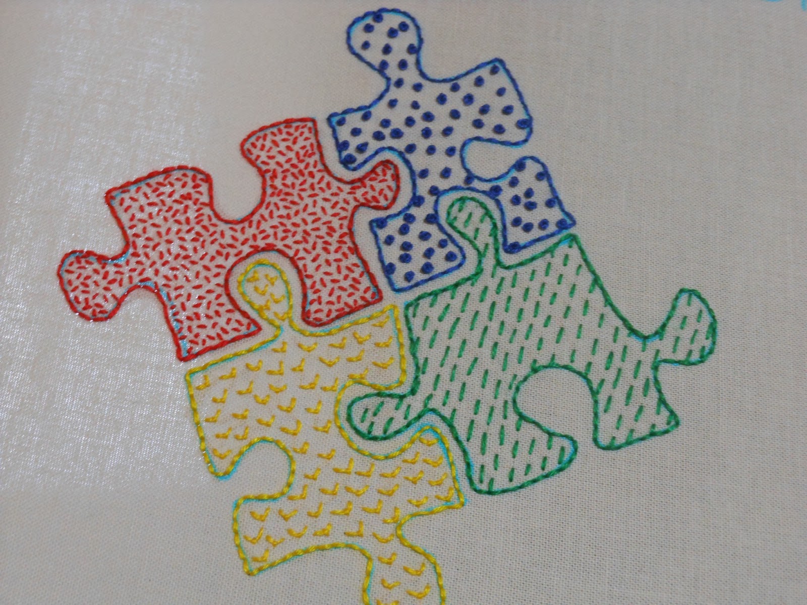 The Cookie Puzzle: Autism Awareness Embroidery by Teri from I Play with ...