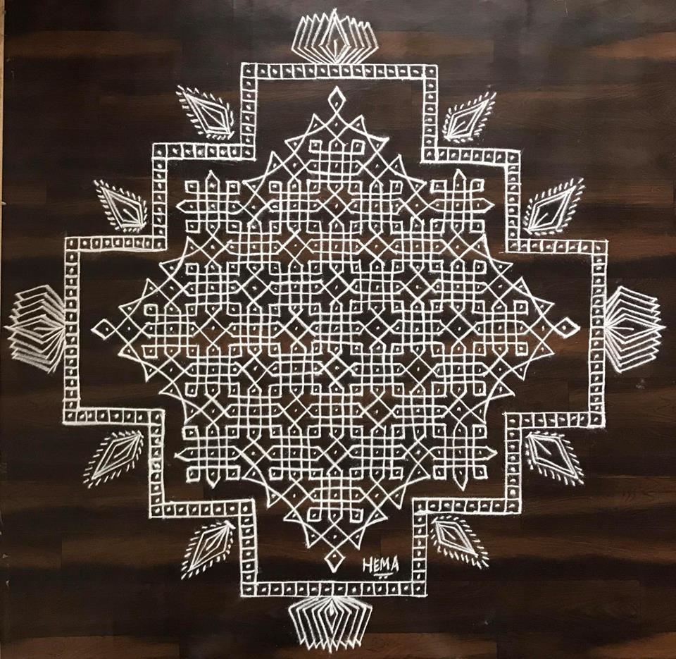 TELUGU WEB WORLD: LOTUS SHAKTHI MATHS KOLAM ART 15-06-2017