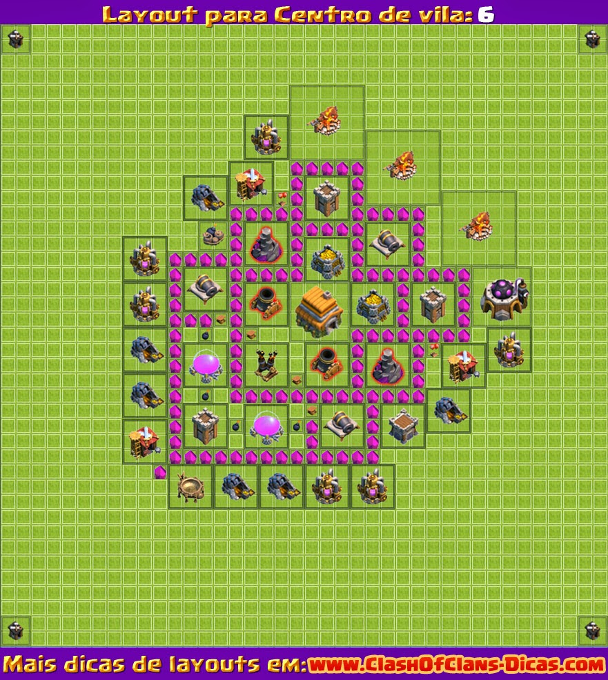 Melhores Layouts para Clash of Clans: Centro de Vila Nível 6 - Clash of ...
