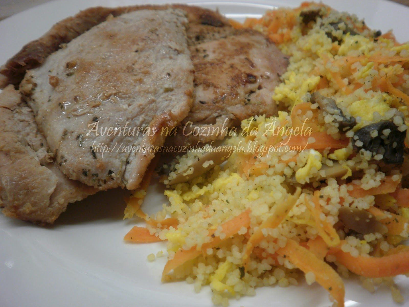 Aventuras na Cozinha da Ângela: Bife de Perú acompanhado de Couscous ...