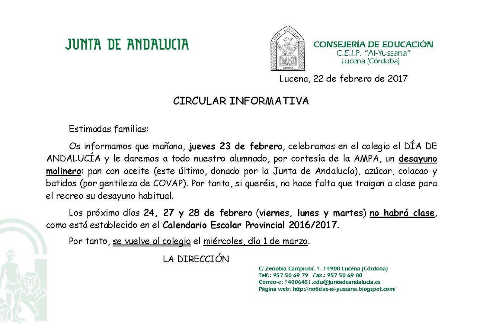 NOTIBLOG: AVISO: CIRCULAR INFORMATIVA (DÍA DE ANDALUCÍA)