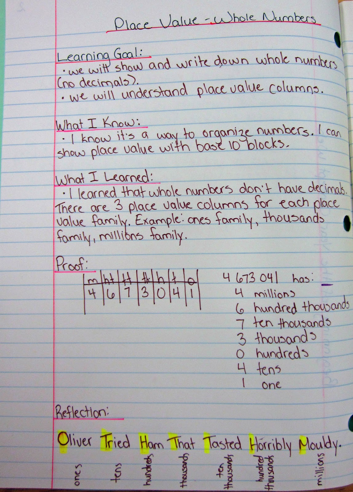 Math Journal Sundays - Place Value | RUNDE'S ROOM